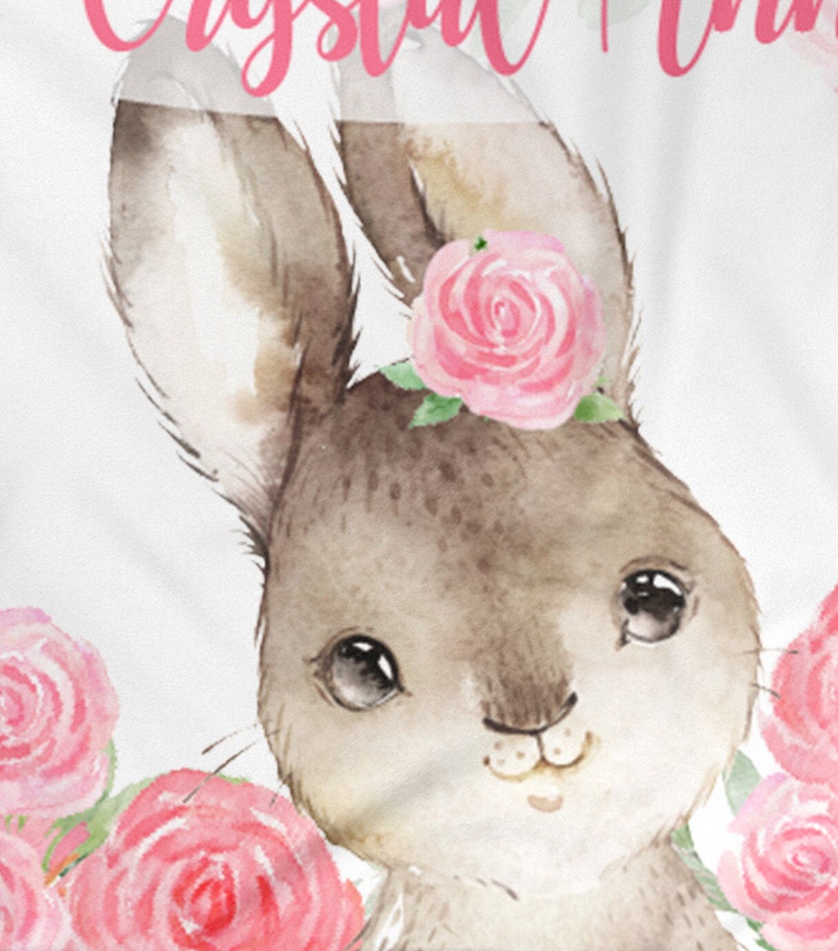Personalized Pink Flower Bunny Rabbit Name Baby Girl Blanket | Etsy