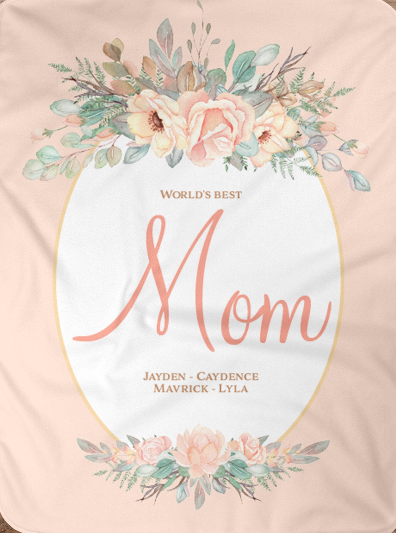 Personalized Custom Best Mom Pink Floral Mothers Day Child | Etsy