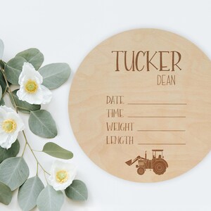 Personalized Tractor Birth Stats Sign, Name and Birth Stats Sign ...
