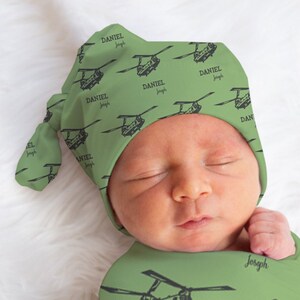 Personalized Chinook Helicopter Baby Boy Name Custom Swaddle Gift Idea ...