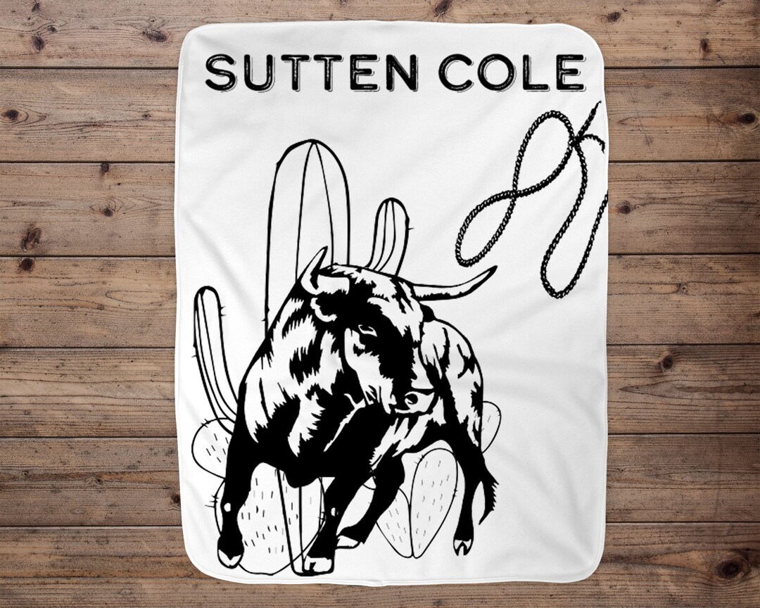 Personalized Bull Blanket, Western, Custom Blanket, Blanket Boy, Baby ...