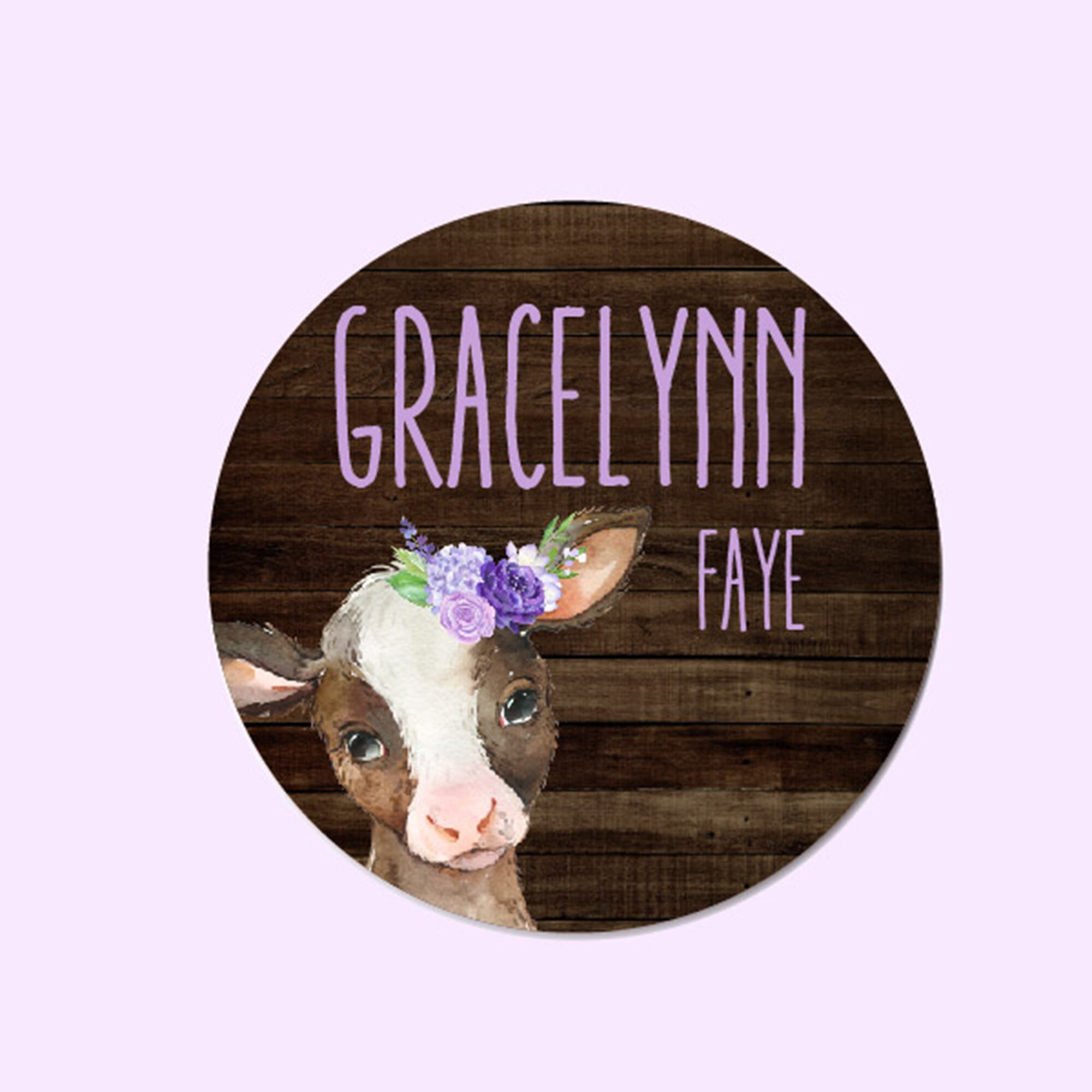Customized Round Wood Sign Cow Name Sign Circle Sign for - Etsy