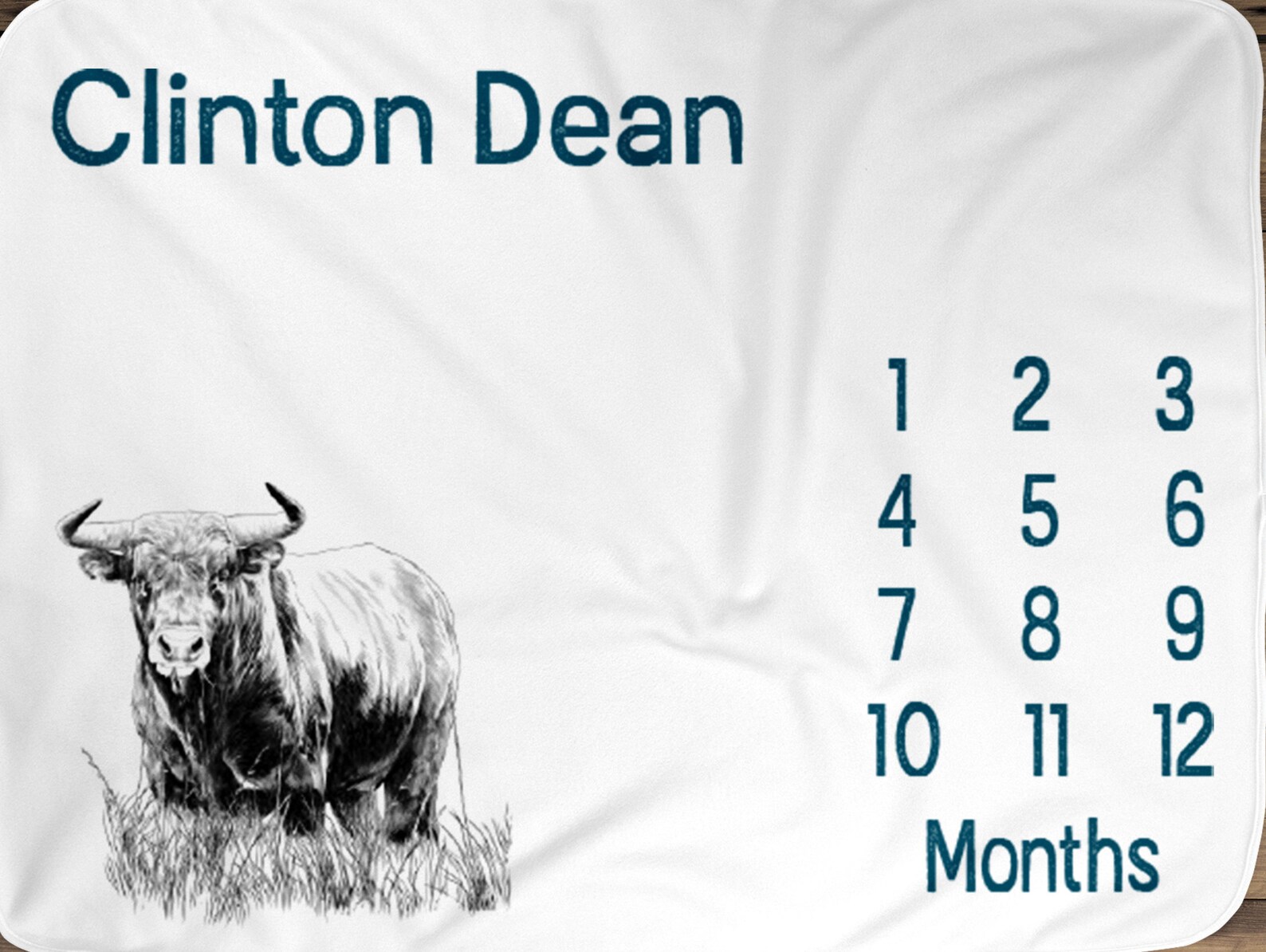 Bull Milestone Blanket Western Custom Blanket Milestone - Etsy