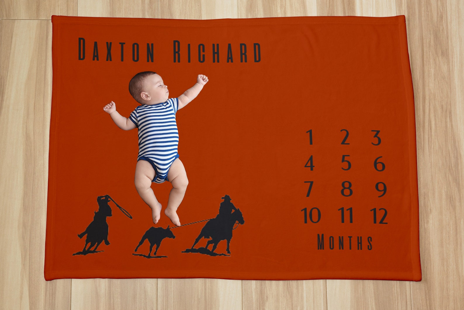 Customized Western Team Roper Rust Color Rodeo Name Milestone - Etsy