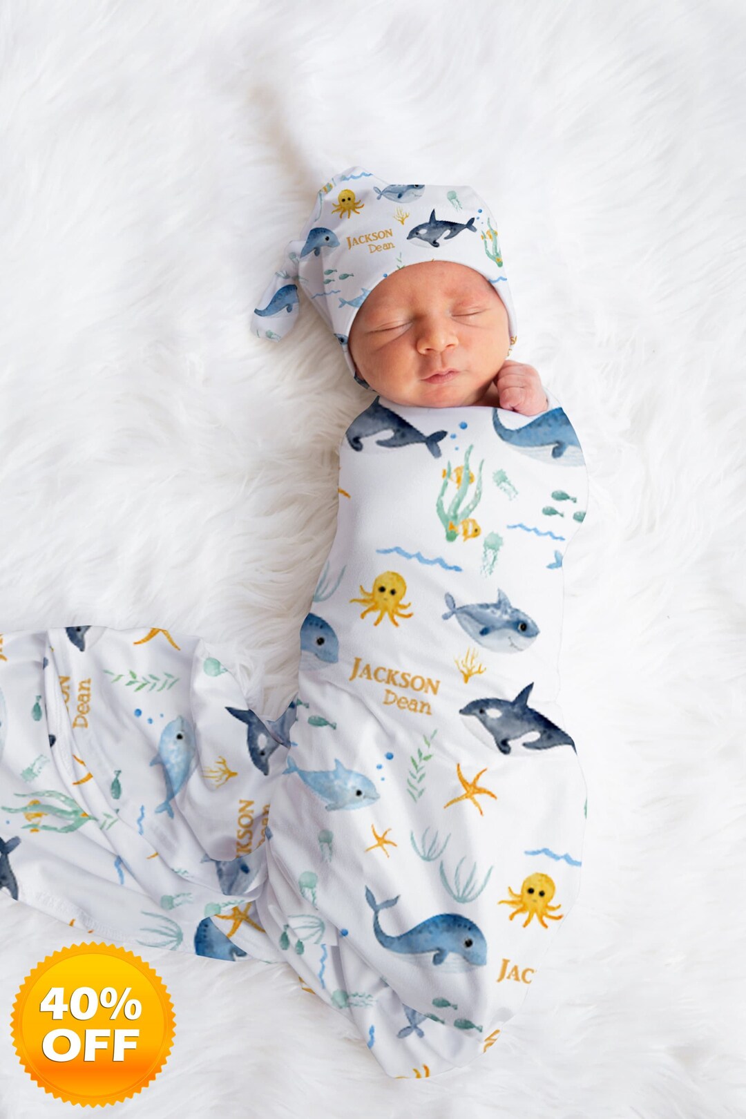 Customized Under the Sea Baby Boy Fish Swaddle Blanket Gift - Etsy