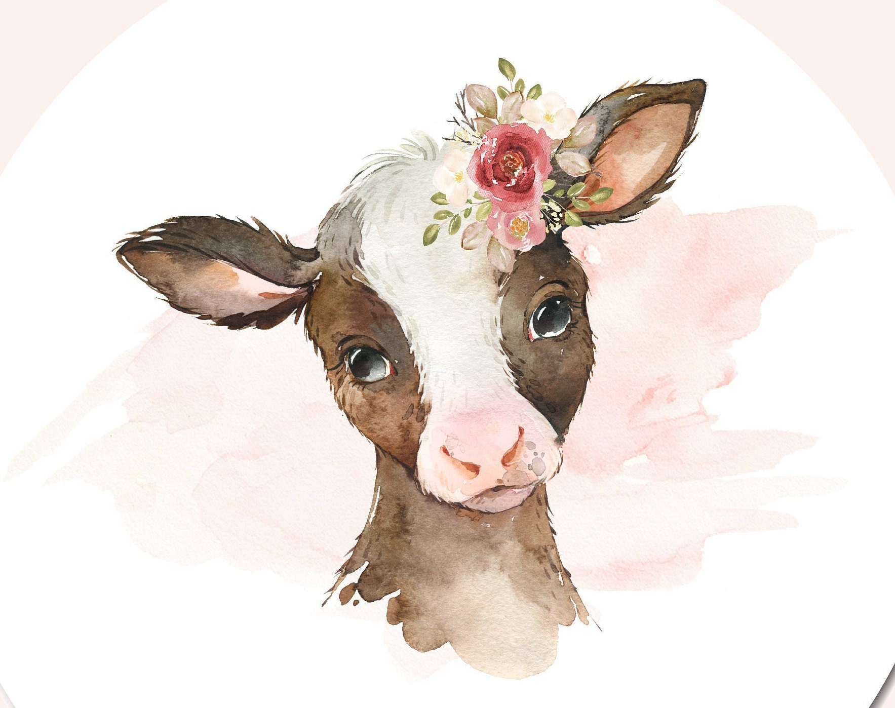 Customized Round Cow Sign Cow Name Sign Circle Sign For Baby | Etsy