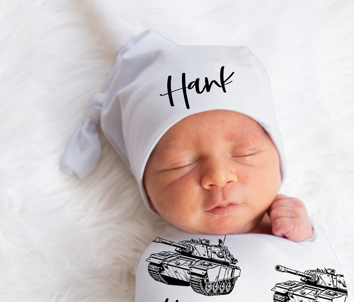 Personalized Military Tank Baby Boy Name Custom Swaddle Gift Idea for ...