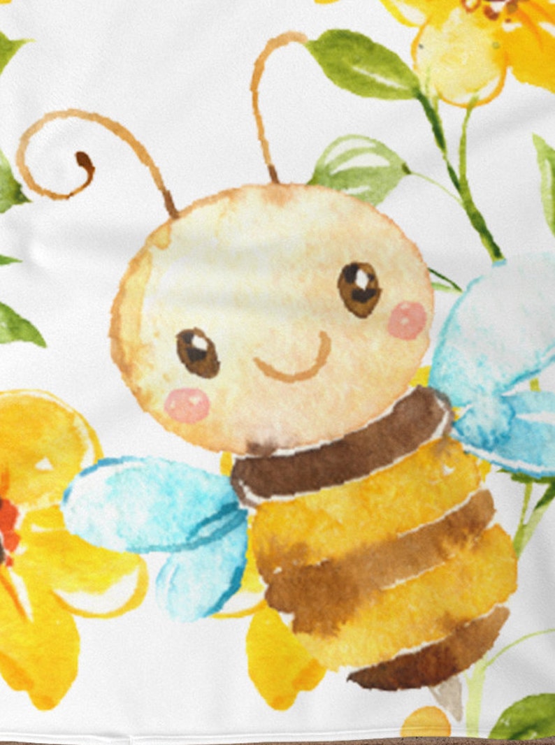 Custom Bee Baby Blanket Honey Bee Girl Baby Blanket Unique | Etsy