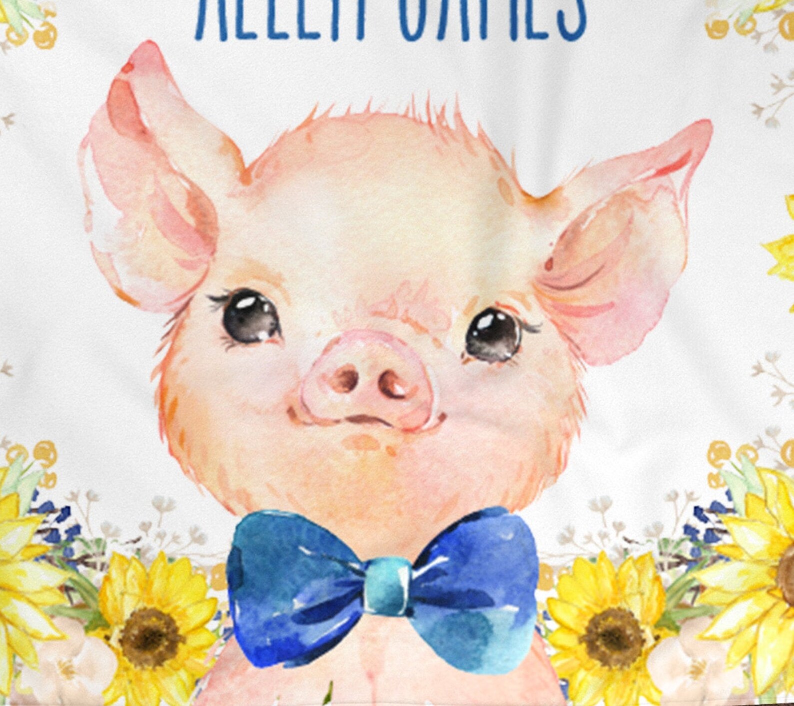 Pig Personalized Baby Boy Blanket Baby Blanket Name Baby - Etsy