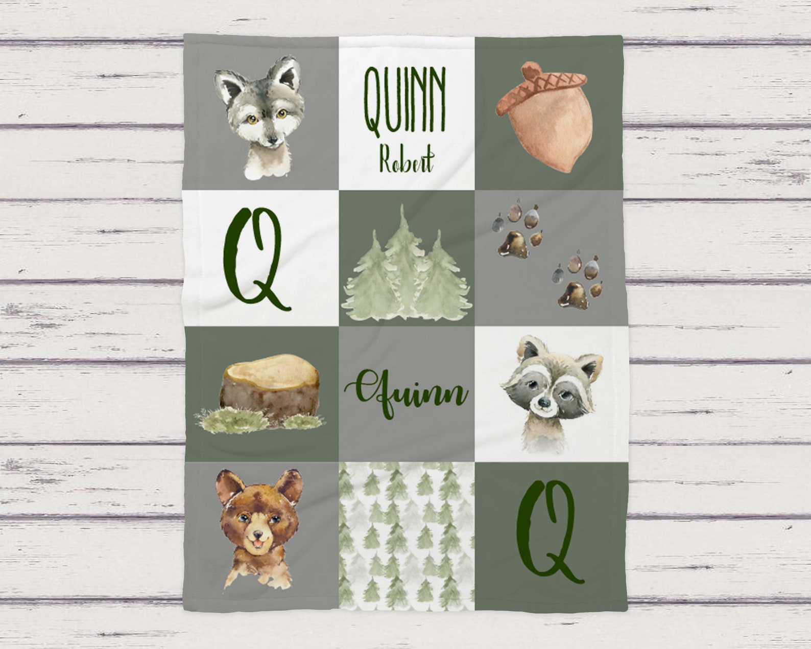 Personalized Woodland Style Forest Animal Baby Boy Name - Etsy