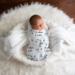 Customized Under the Sea Baby Boy Fish Swaddle Blanket Gift Idea, Ocean ...