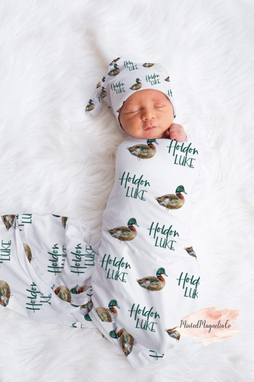 Mallard Duck Swaddle Blanket, Duck Swaddle Blanket, Personalized ...