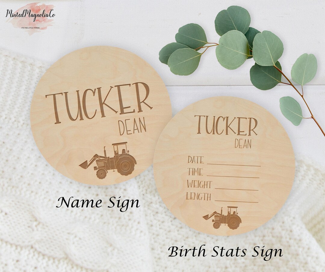 Personalized Tractor Birth Stats Sign, Name and Birth Stats Sign ...