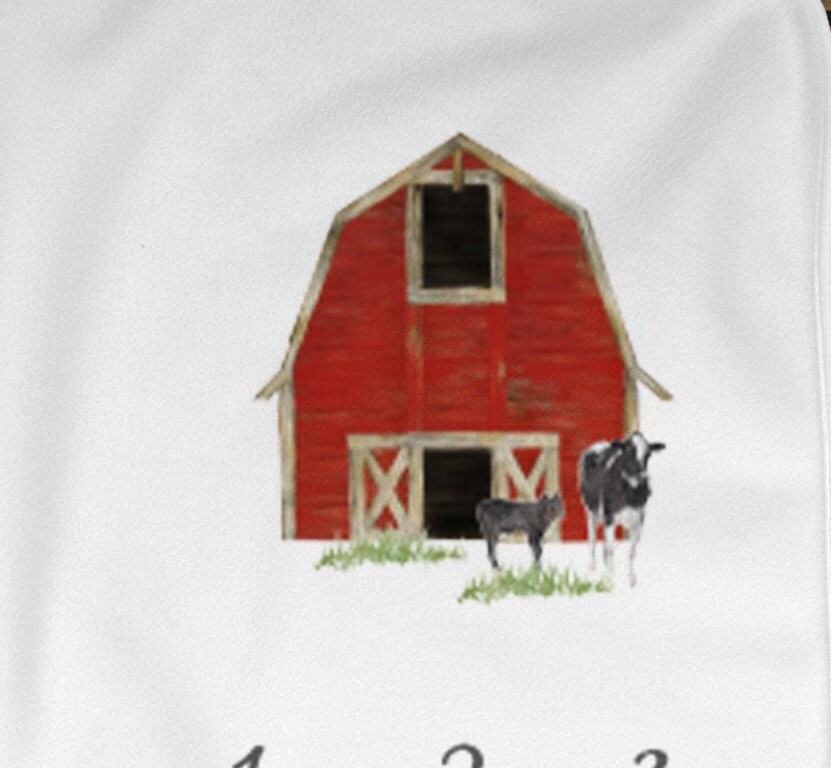 Custom Tractor Farm Animal Barn Age Name Milestone Baby | Etsy