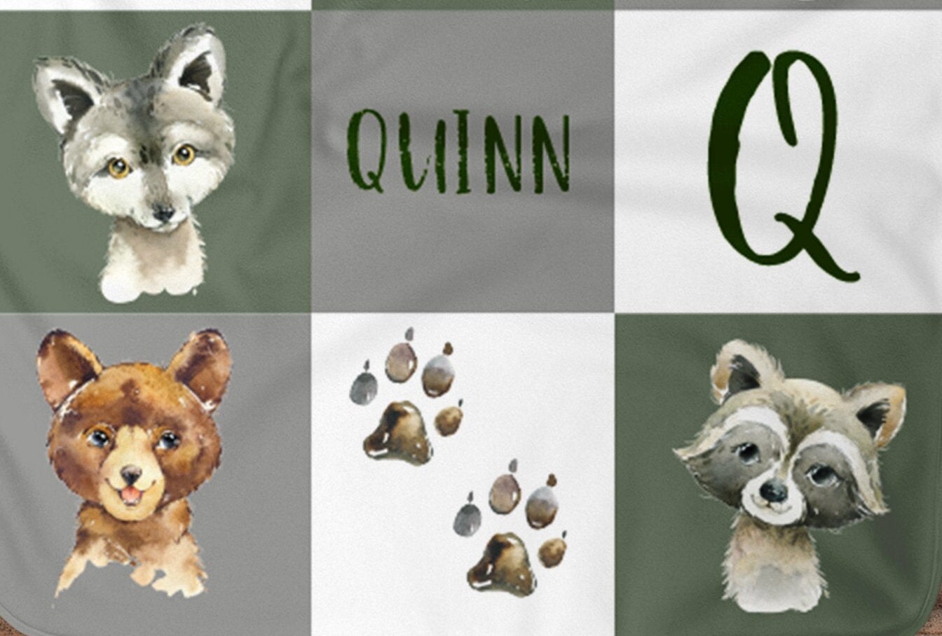 Personalized Woodland Style Forest Animal Baby Boy Name | Etsy