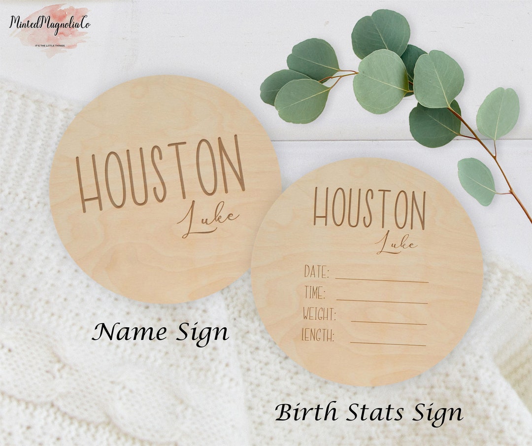 Personalized Birth Stats Sign, Birth Announcement Sign, Custom Newborn ...