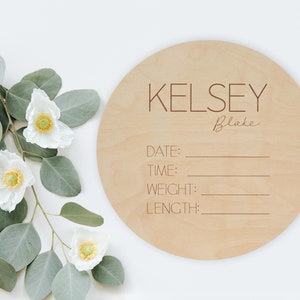 Birth Announcement Sign, Birth Stats Sign, Newborn Photos, Custom Birth ...