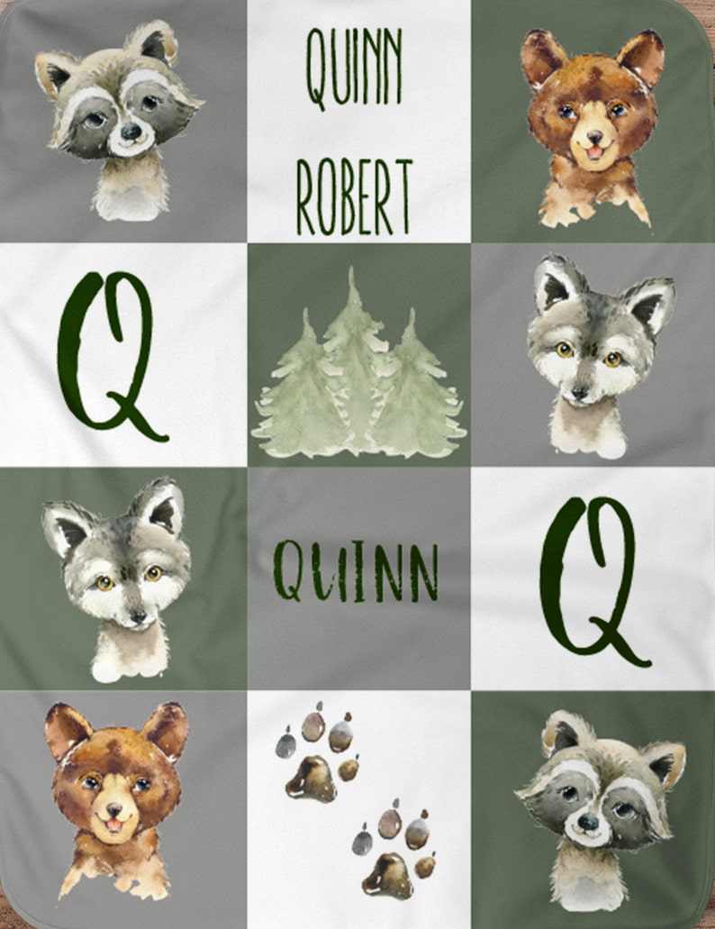 Personalized Woodland Style Forest Animal Baby Boy Name | Etsy