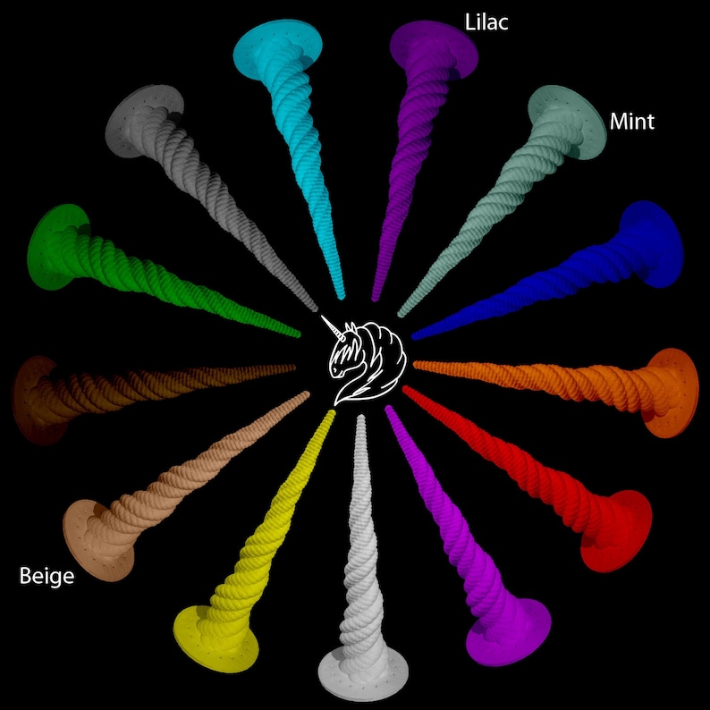 Unicorn Horn Single Color With Detachable Base - Etsy