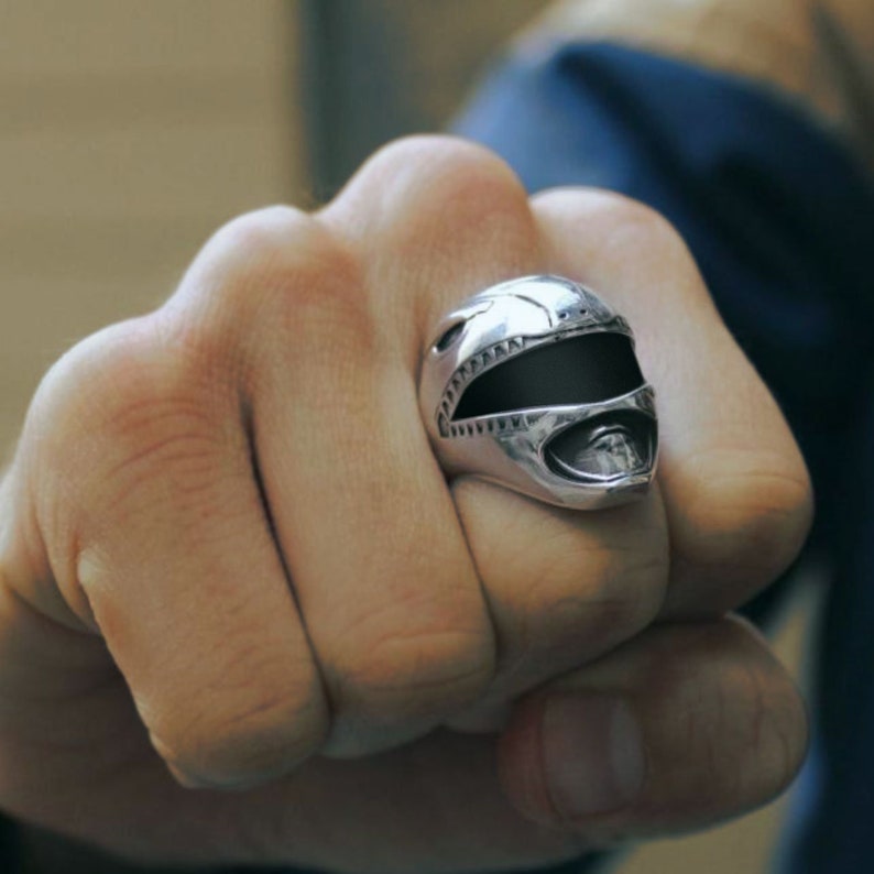 Red Ranger Ring Mighty Morphin Power Ranger Helmet Ring - Etsy