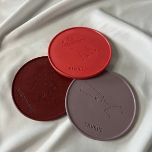 Constellation Zodiac Sign Jesmonite Coasters || Horoscope Decor, Star ...