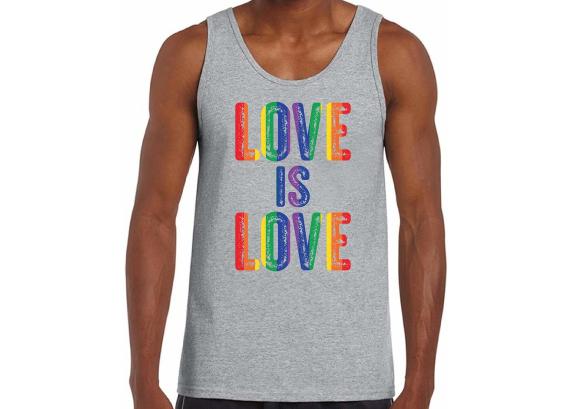 Love Is Love Tank Top Gay Pride Tank Tops for Men Rainbow Flag | Etsy
