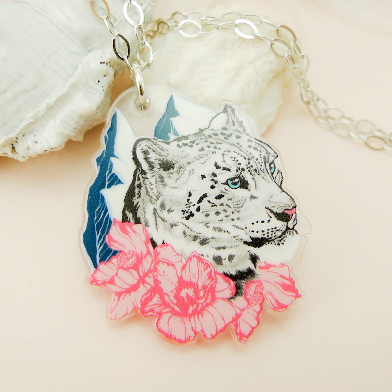 Snow Leopard Jewelry Snow Leopard Necklace Snow Leopard - Etsy