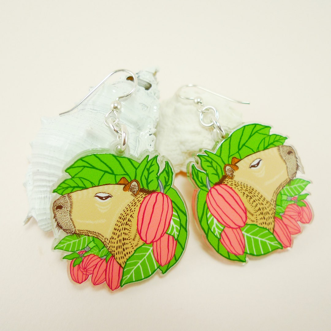 Capybara Jewelry, Guinea Pig Gift, Capybara Earrings, Cute Earrings ...
