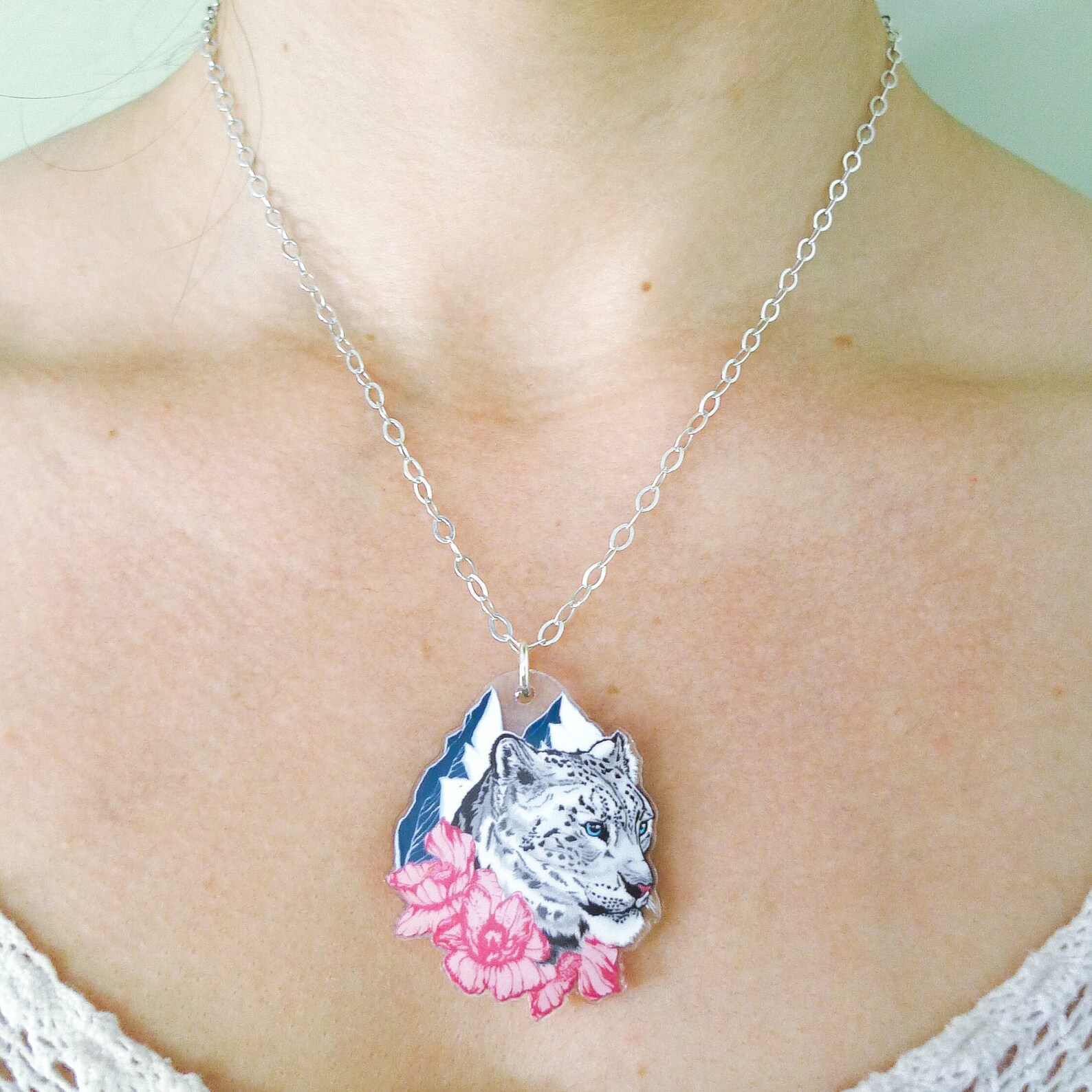 Snow Leopard Jewelry Snow Leopard Necklace Snow Leopard - Etsy