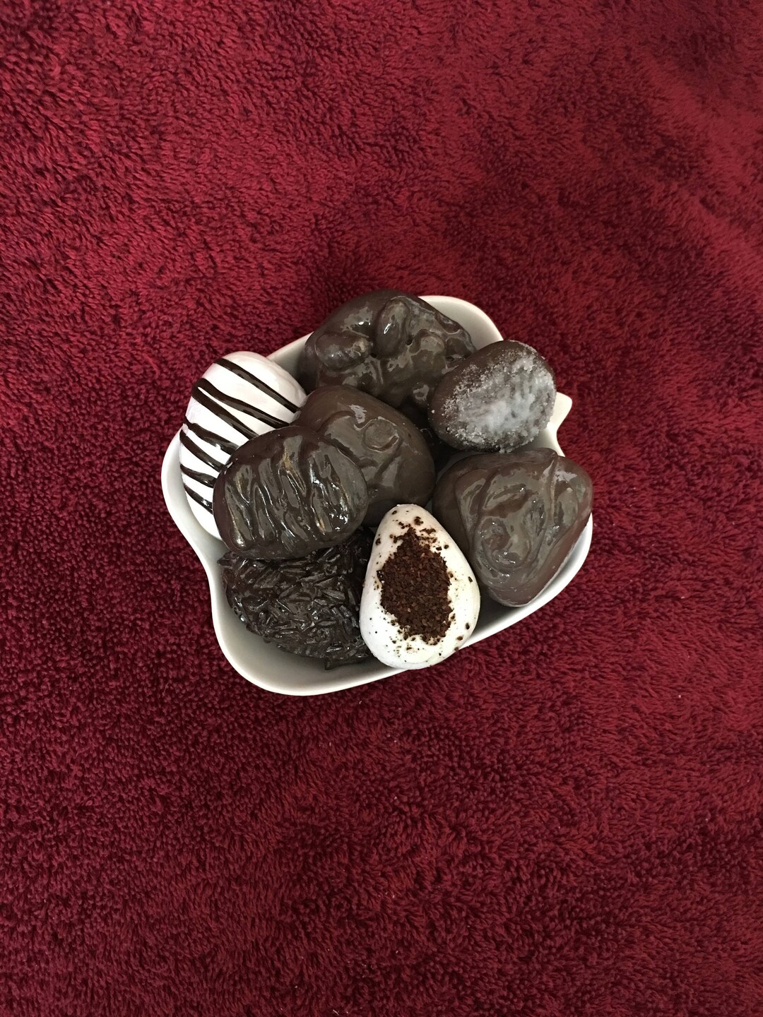 Hand Painted Rocks, Assorted Candy With Serving Dish- Chocolates ...