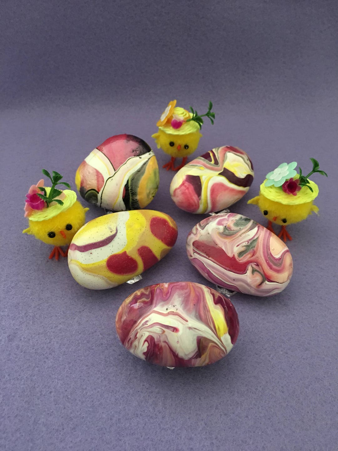 Pink Marbled Easter Egg Hand Painted Rock Set – Set of 5 Eggs - Etsy