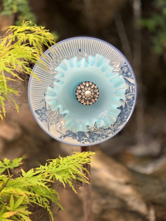 AAEESHA glass Garden Flower-vintage Glass Japanese Blue - Etsy