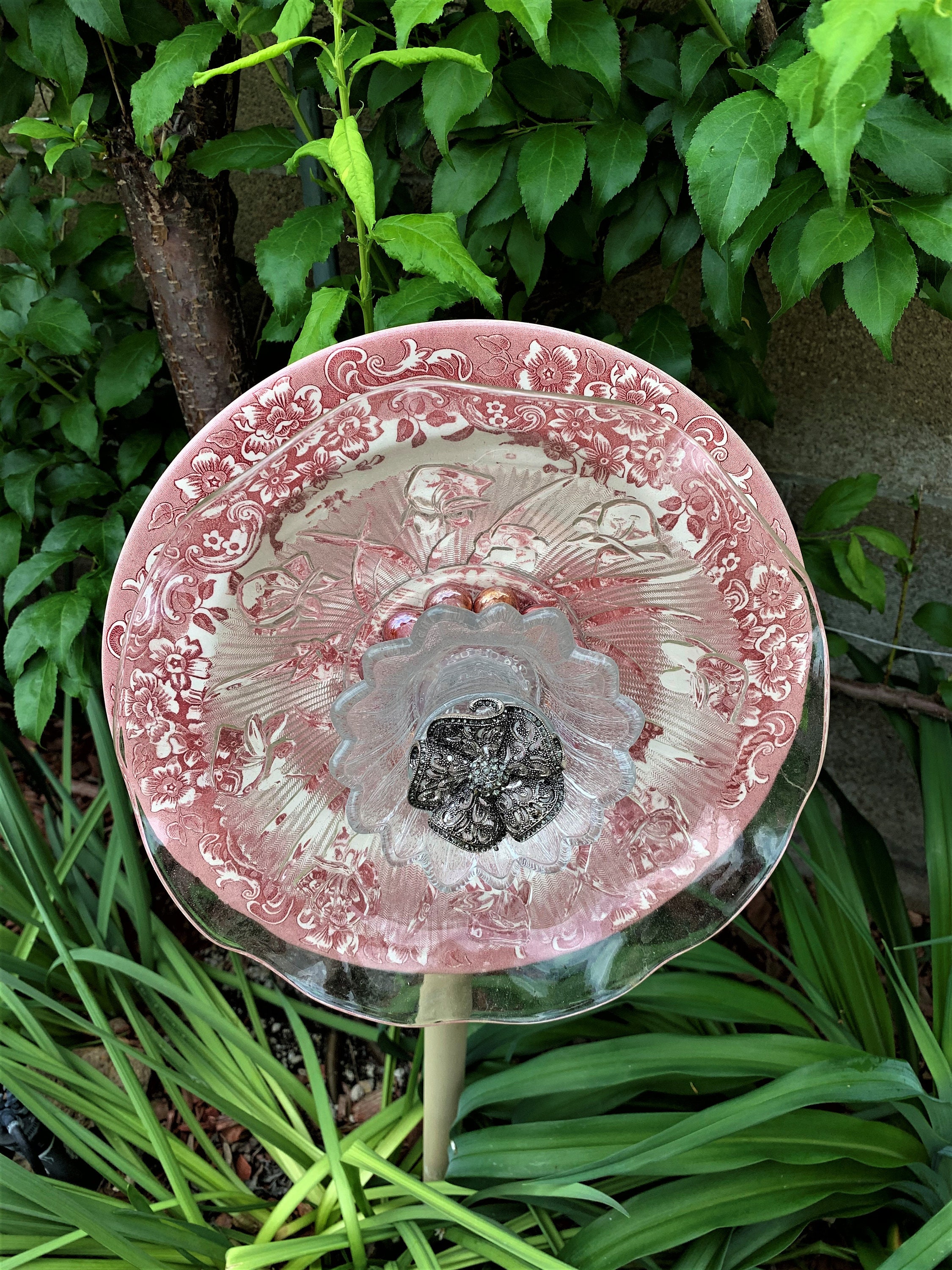 GAIL -glass Garden Flower-vintage Glass, Staffordshire Transferware ...