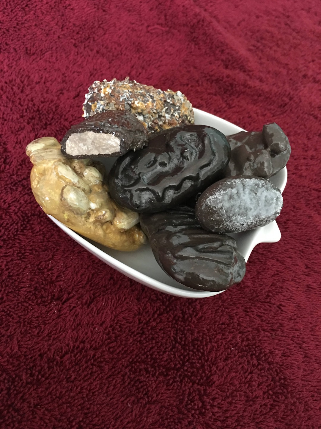 Hand Painted Rocks, Assorted Candy With Serving Dish- Chocolates ...