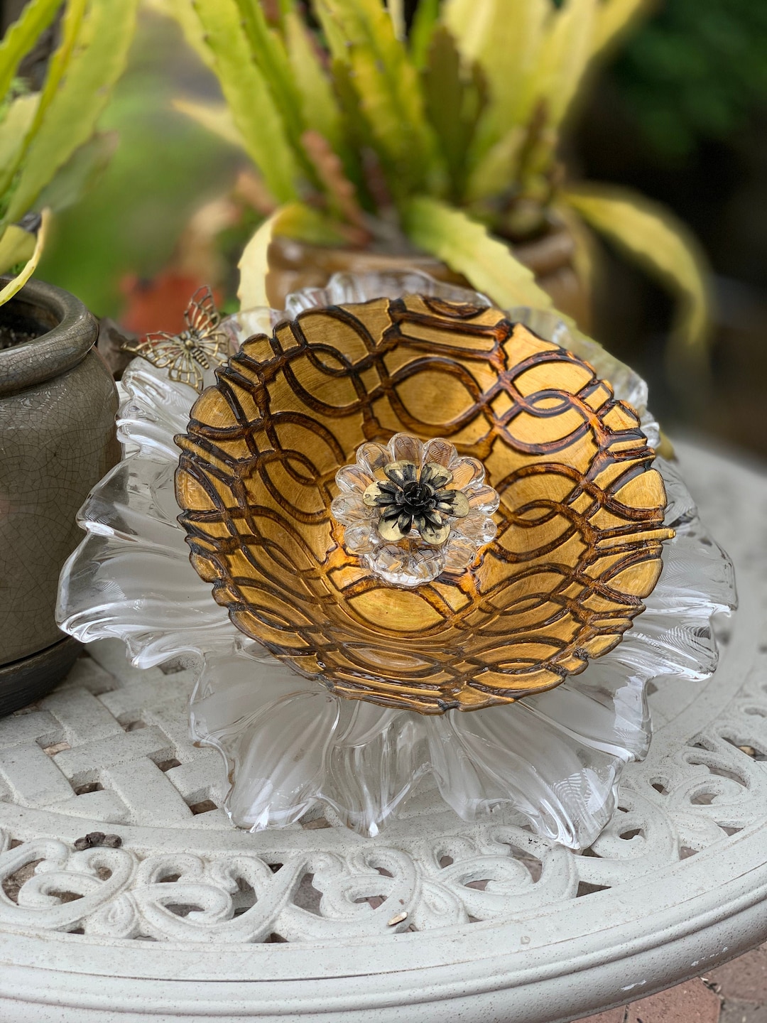 EALGA -glass Garden Flower-vintage Glass, Mikasa Tulips Satin Platter ...