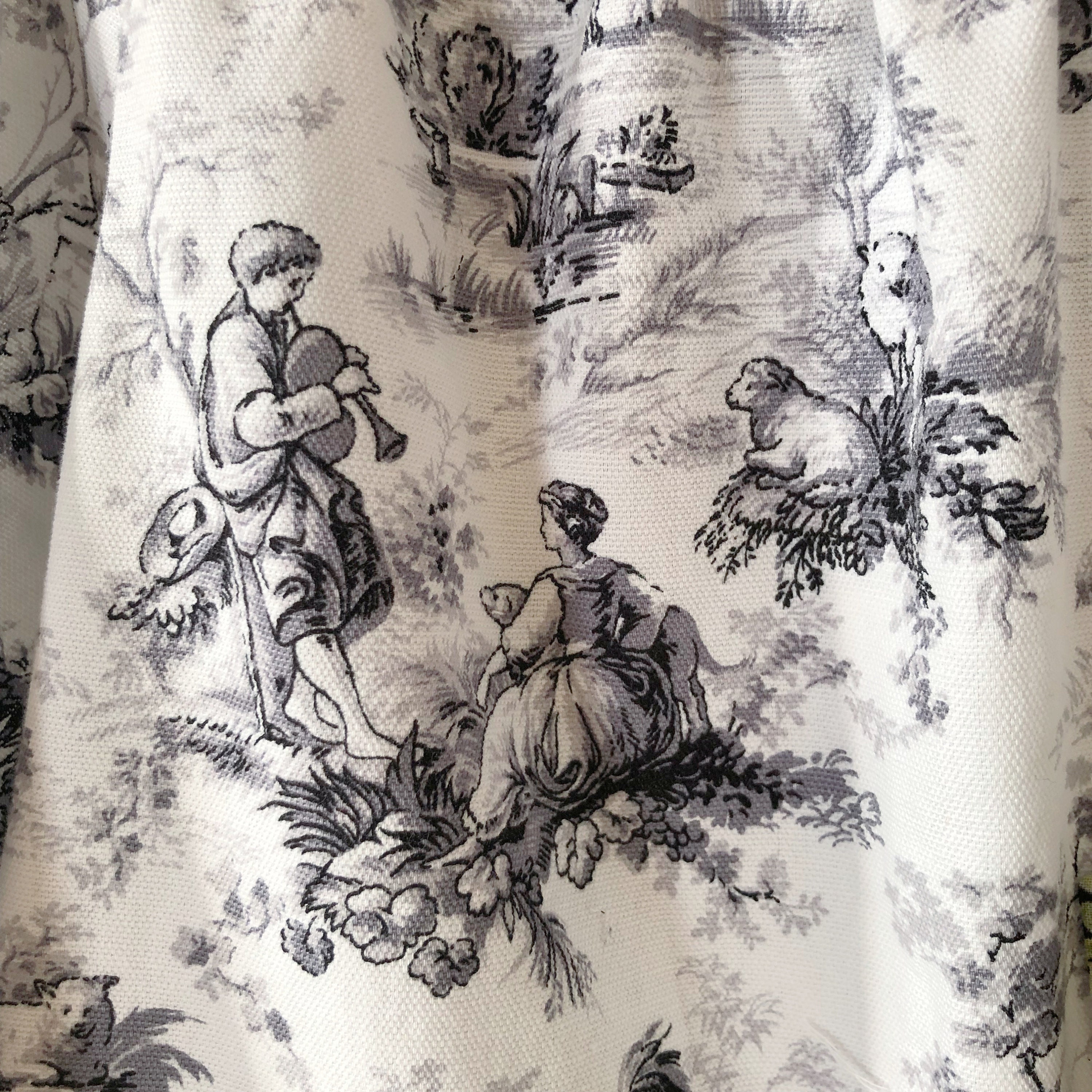Black and White Toile Peasant Smock or Artist Smock With Contrasting ...