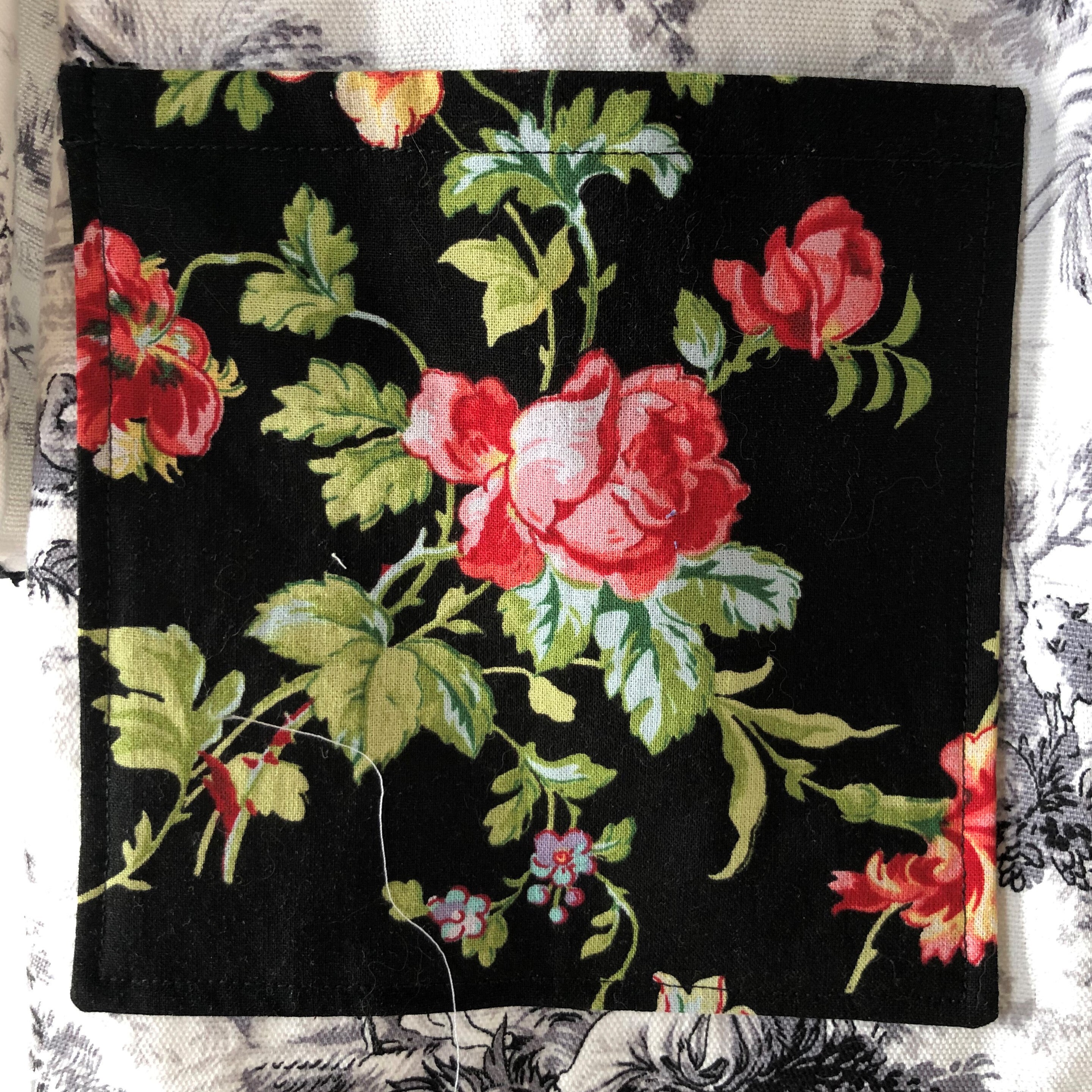 Black and White Toile Peasant Smock or Artist Smock With Contrasting ...