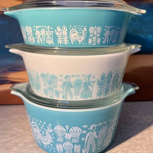 Vintage Pyrex Butterprint/farm Scenery Bake-serve-store Casserole ...