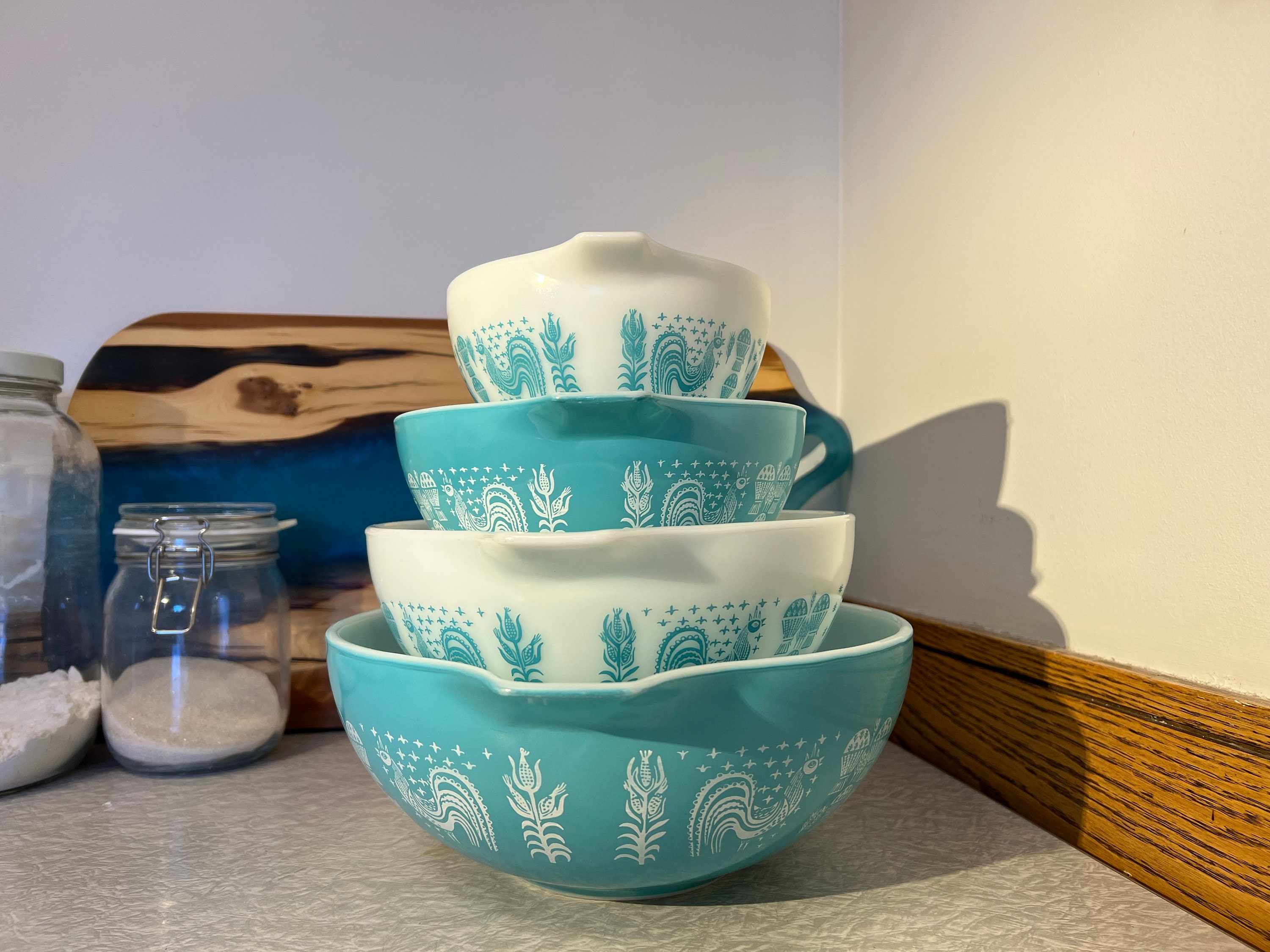 Vintage Pyrex Turquoise Butterprint/farm Imagery/ Cinderella - Etsy