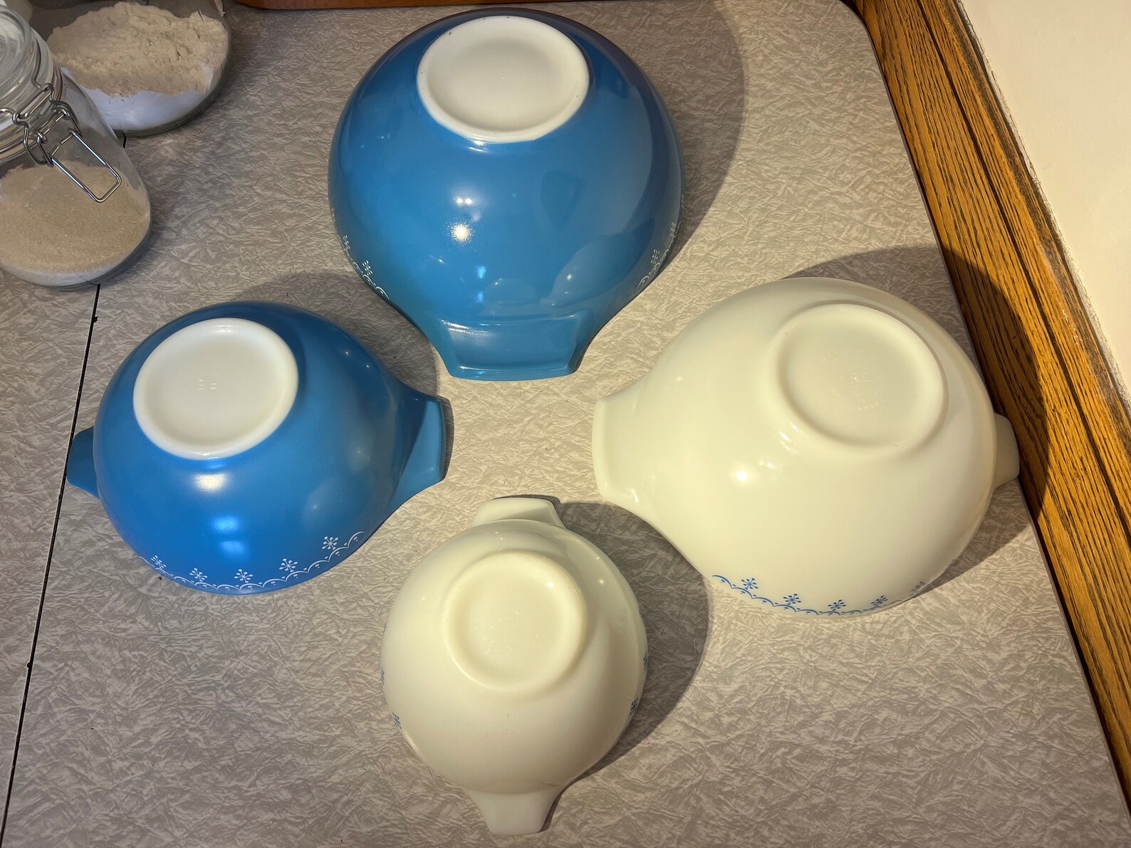 Vintage Pyrex Snowflake Blue/ Garland/ Blue on White/white on Blue ...