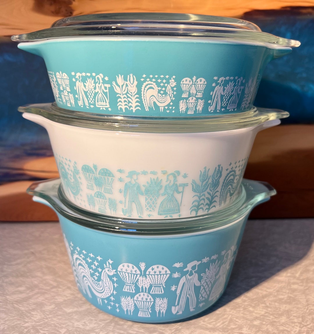 Vintage Pyrex Butterprint/farm Scenery Bake-serve-store Casserole ...