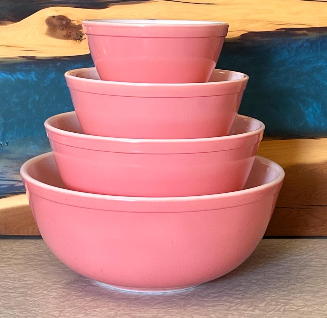 Vintage Pyrex Solid Pink Complete Set of 4 Nesting/mixing Bowls - Etsy
