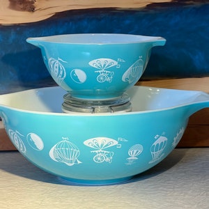 Pyrex Turquoise Promo Balloons/hot Air Balloons/cinderella Bowl/chip ...