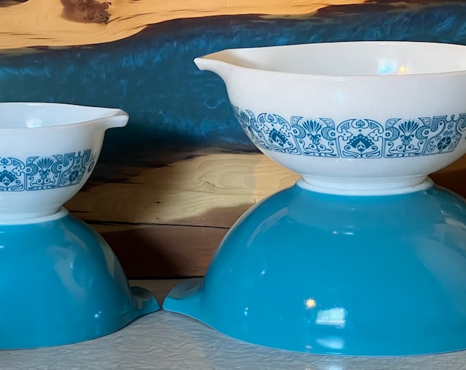 PYREX Horizon Blue Set of 3 Bowls 401 402 and 403 Vintage Pyrex Mixing ...