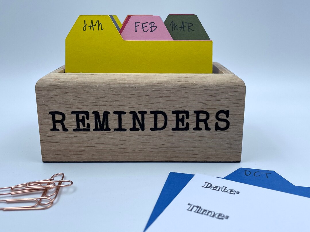 Handmade Recycled Wood Reminder Box: Beech Wood Daily Task Organizer ...