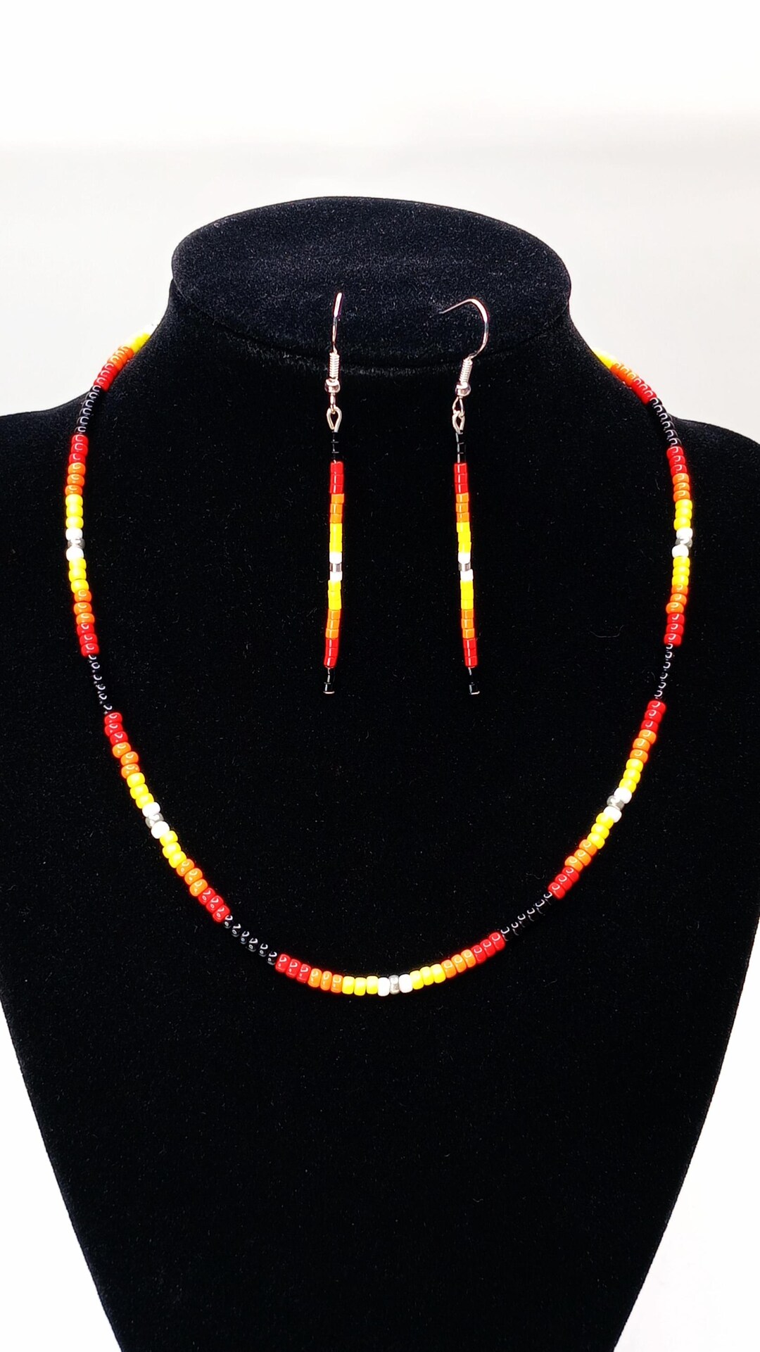 Yonder Beaded Jewelry Set: Handmade Fire Colors Southwestern Statement ...