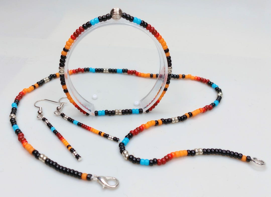 Yonder Beaded Jewelry Set: Handmade Sunset Statement Jewelry - Etsy