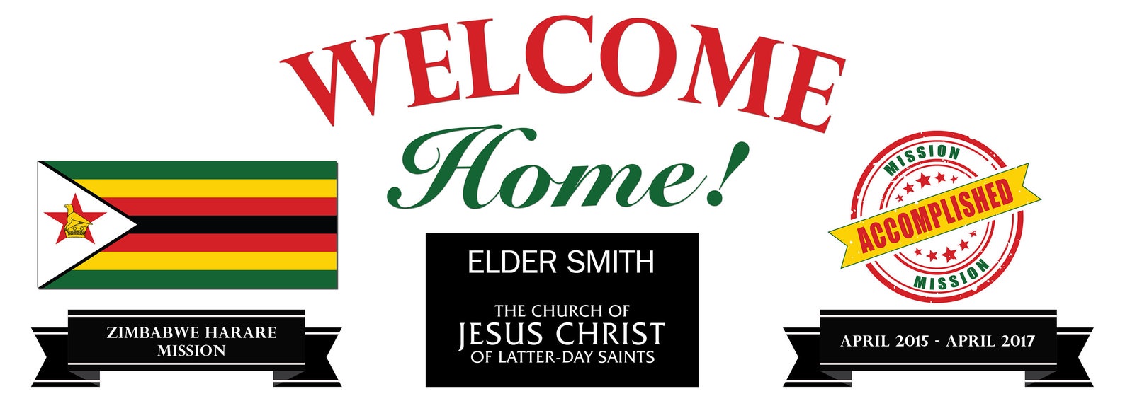 Outdoor/indoor Missionary Welcome Home Banner (used for Returning ...