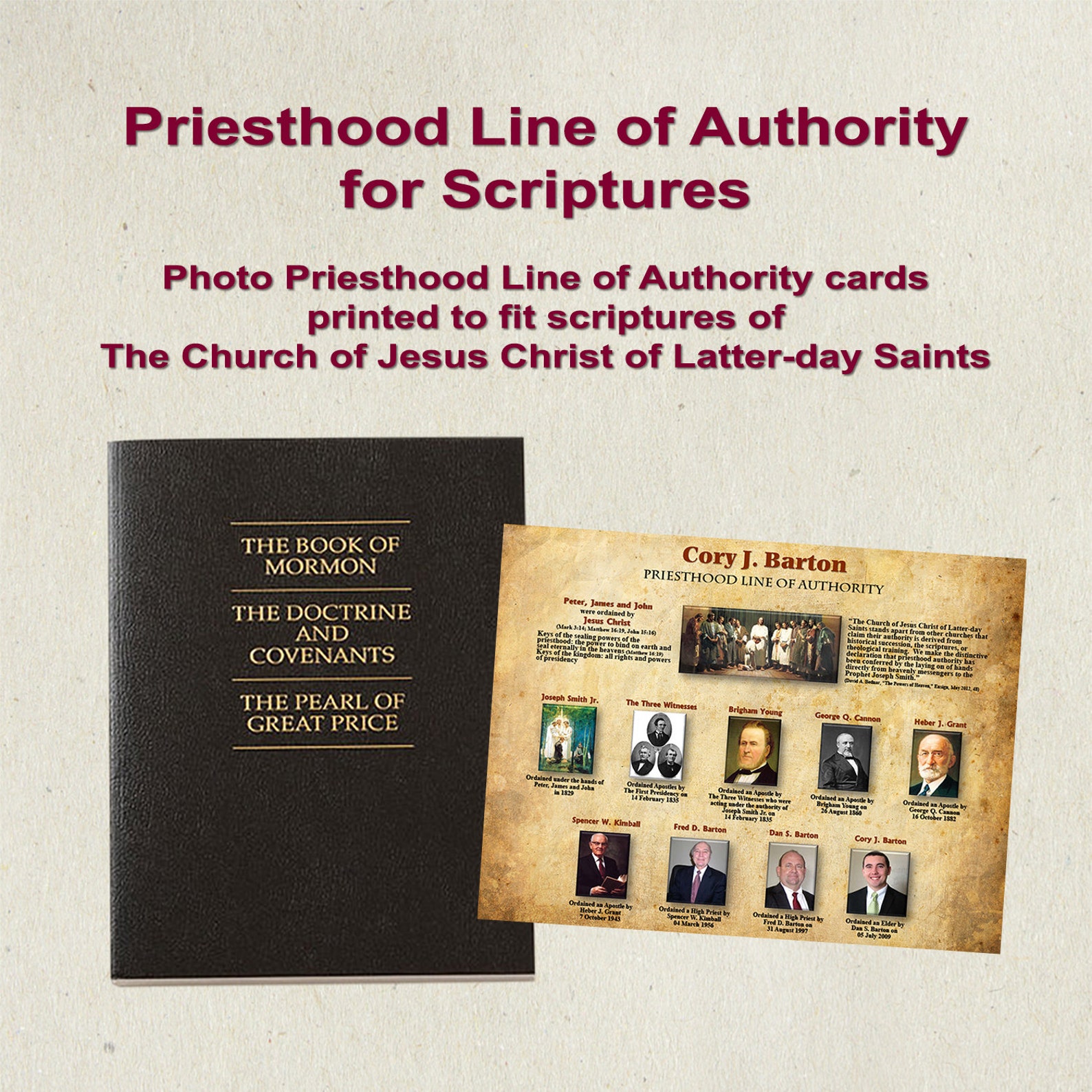 Photo Priesthood Line of Authority for Scriptures - Etsy