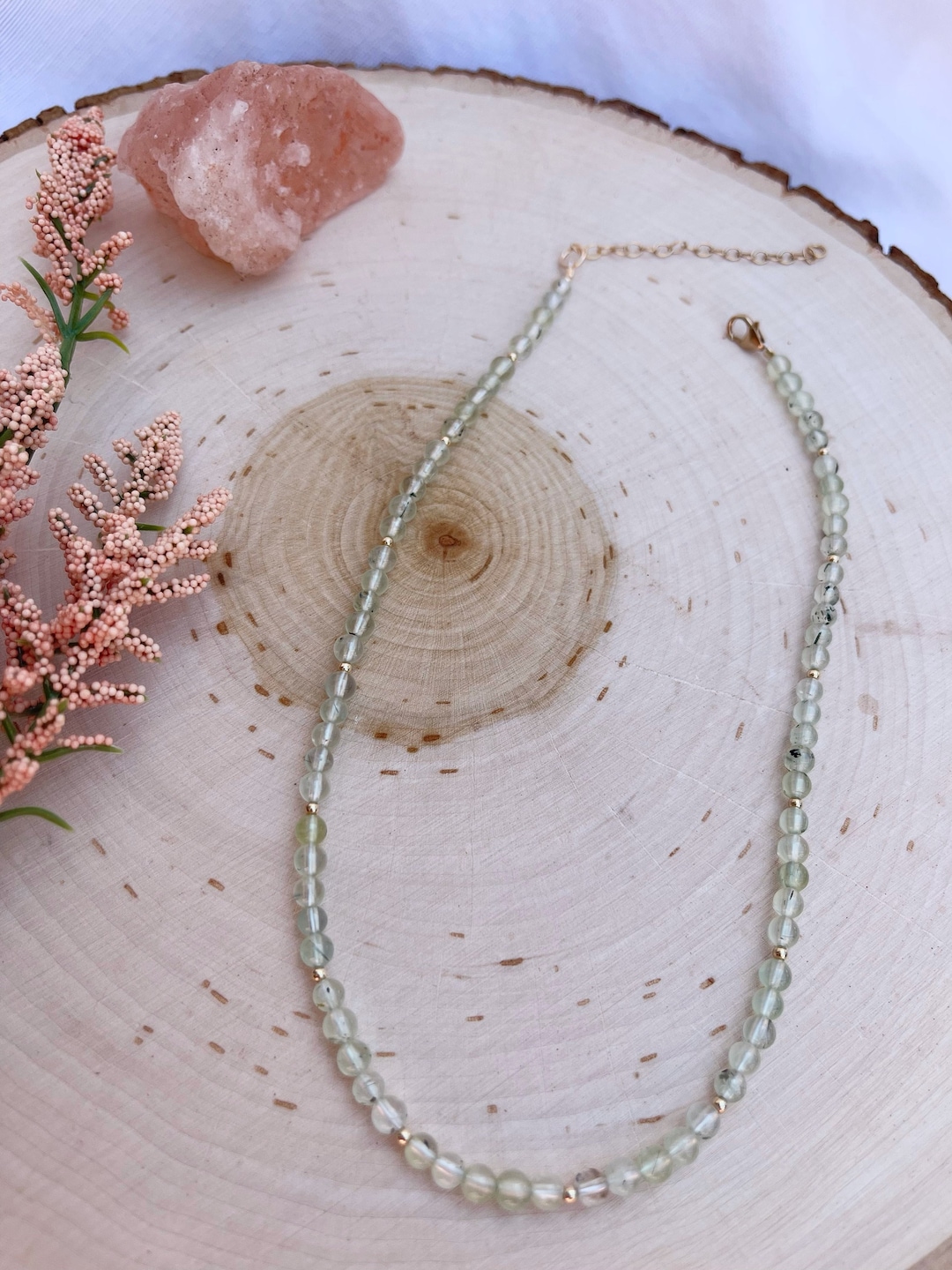The Morning Dew Necklace // Prehnite // Gemstone // 14k Gold Filled ...